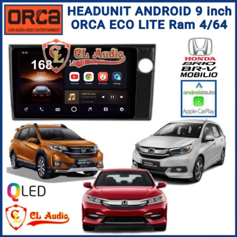 Jual Head Unit Android Orca Eco lite plus 9 Inch Honda Brio/Mobilio/BRV ...