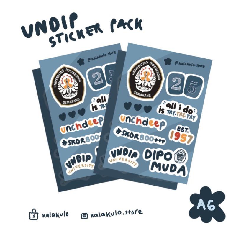 Jual UNDIP STICKER PACK A6 SIZE | Shopee Indonesia