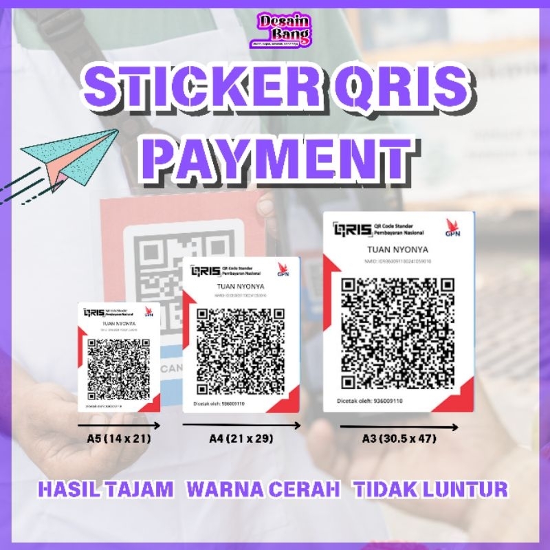 Jual Sticker Qris Payment/Barcode Pembayaran UkA5/A4/A3 | Shopee Indonesia