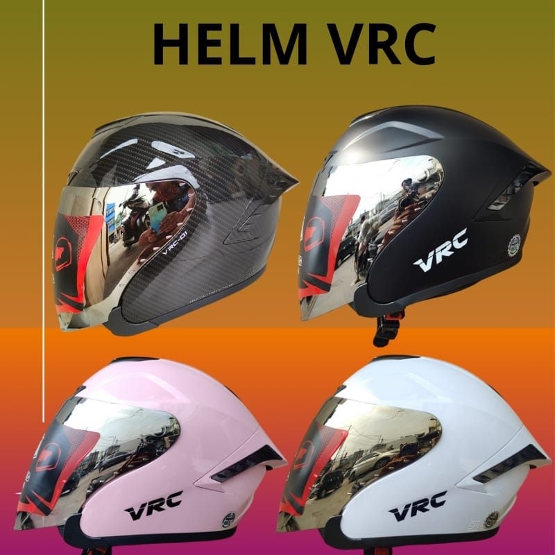 Jual helm VRC half face 01 racer X original visor silver spoiler 3d ...