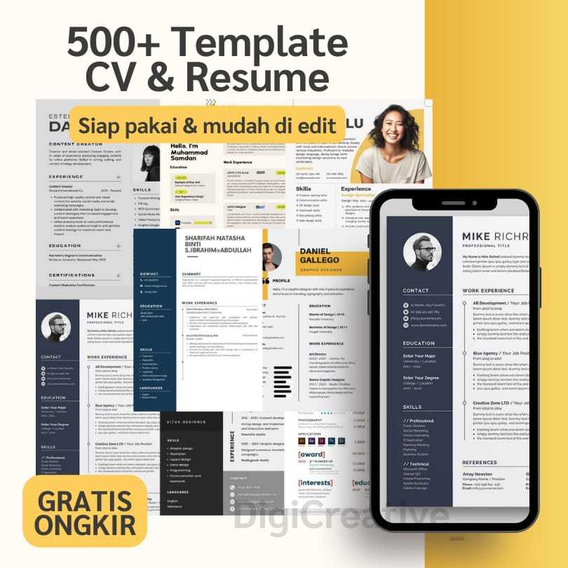 Jual 500+ TEMPLATE CV & RESUME LANGSUNG PAKAI | Shopee Indonesia