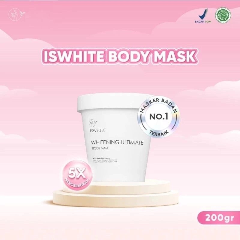 Jual ISWHITE Body Mask Whitening | Masker Badan 200gr | Shopee Indonesia