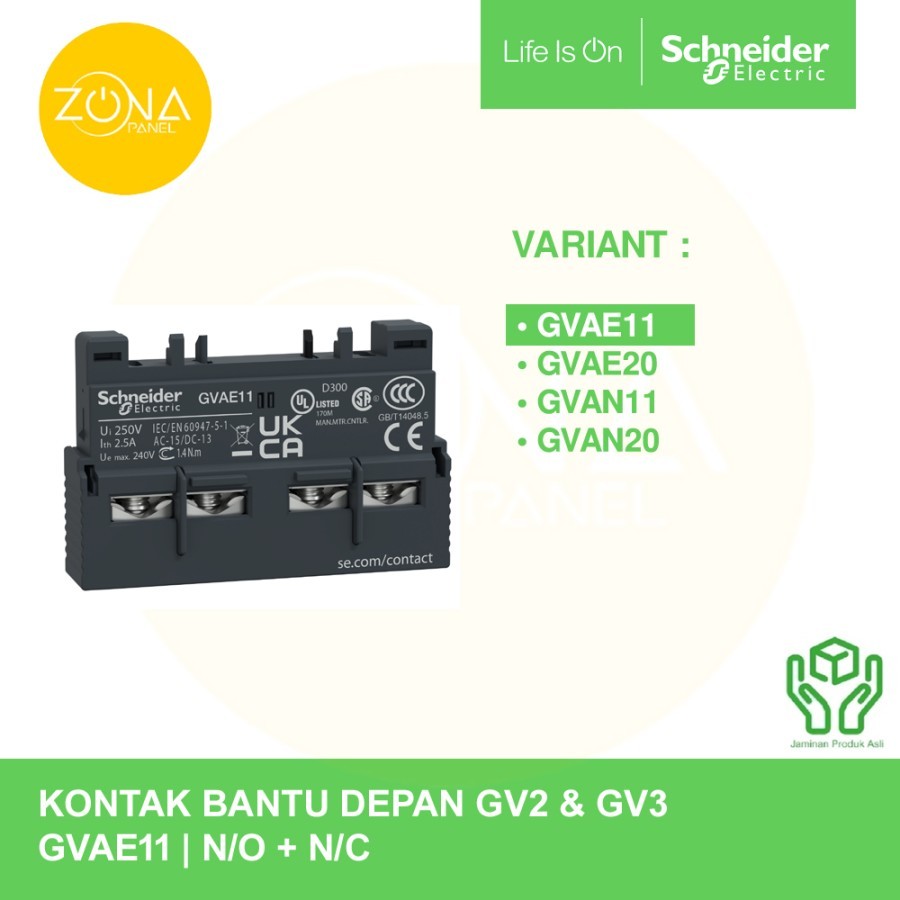 Jual AUXILIARY CONTACT KONTAK BANTU SCHNEIDER 1 NO + 1 NC GV2 & GV3 ...