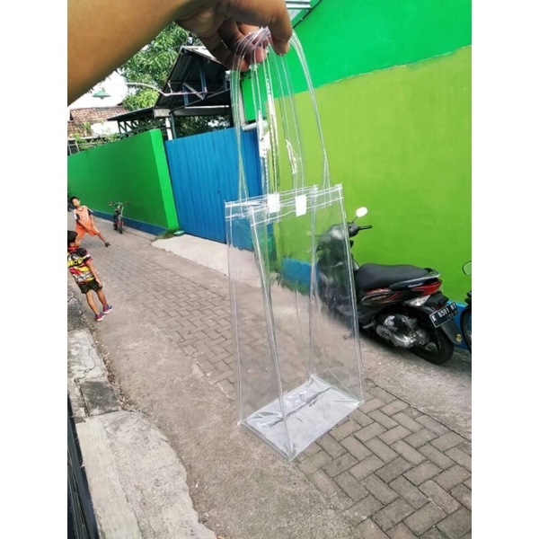 Jual Tas Mika Bening Botol T 20 x P 10 X L 10/ Souvenir Tas Mika ...