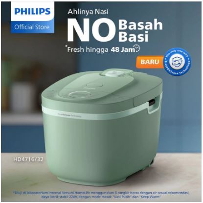 Jual PHILIPS Digital Rice Cooker [1.8 L] HD4716/32 HIjau 16 menu ...