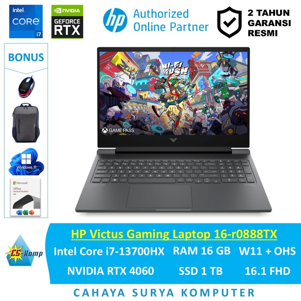 Jual HP Victus Gaming Laptop 16-R0888TX - AA4B1PA Intel Core i7-13700HX ...