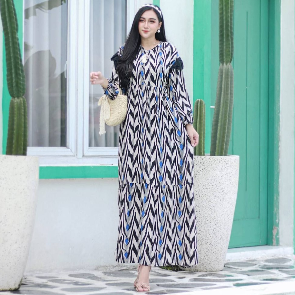 Jual Dress Tasella Daster Wanita Rayon Premium Busui Resleting Depan ...