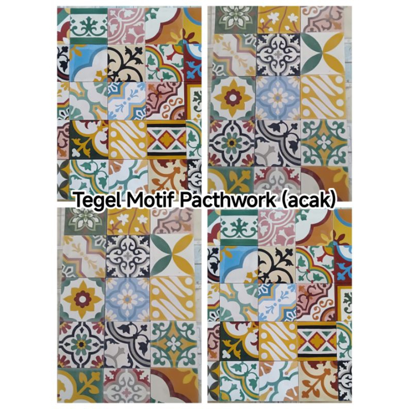 Jual Tegel Motif 20x20cm Random Ubin Motif Acak Keramik Jadul Motif Mix ...