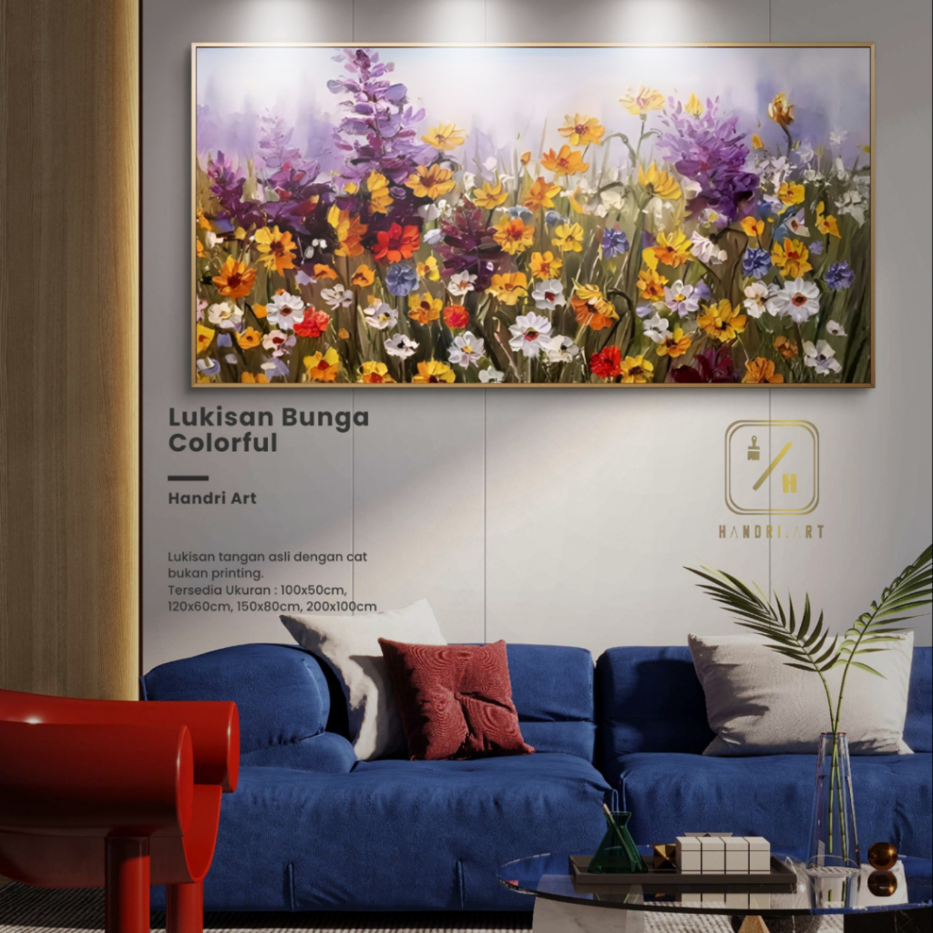 Jual lukisan bunga timbul colorful 2 hiasan dinding 100% handmade ...