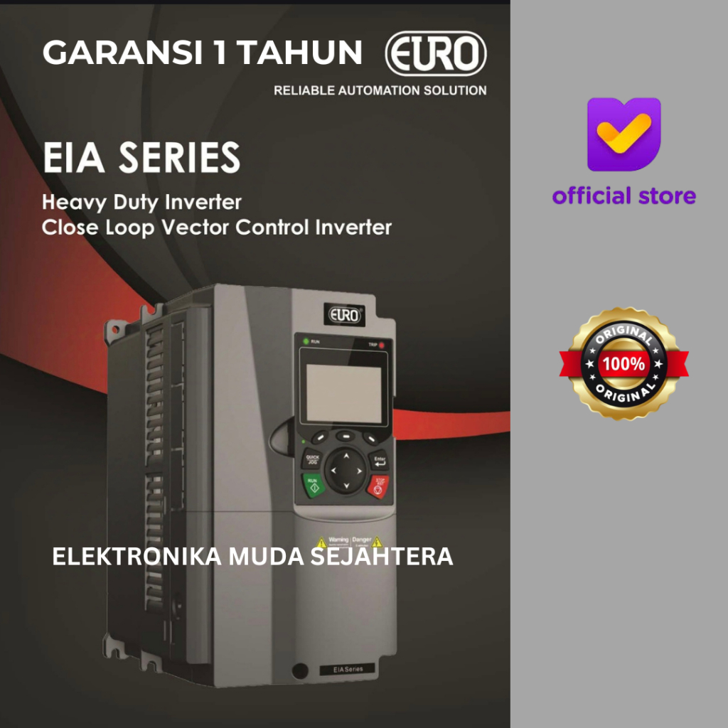 Jual Euro Inverter EIA-3450G 45kW / 60HP 380V 3 PHASE VFD Inverter EURO Close Loop Vector ...