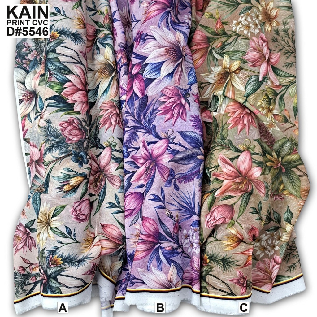 Jual Kain Katun / Kain Katun Print CVC Motif D-5546 (Per 0.50 meter ...