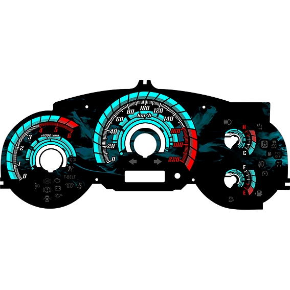 Jual Custom Speedometer Mobil Fortuner Blue White Magician | Shopee ...