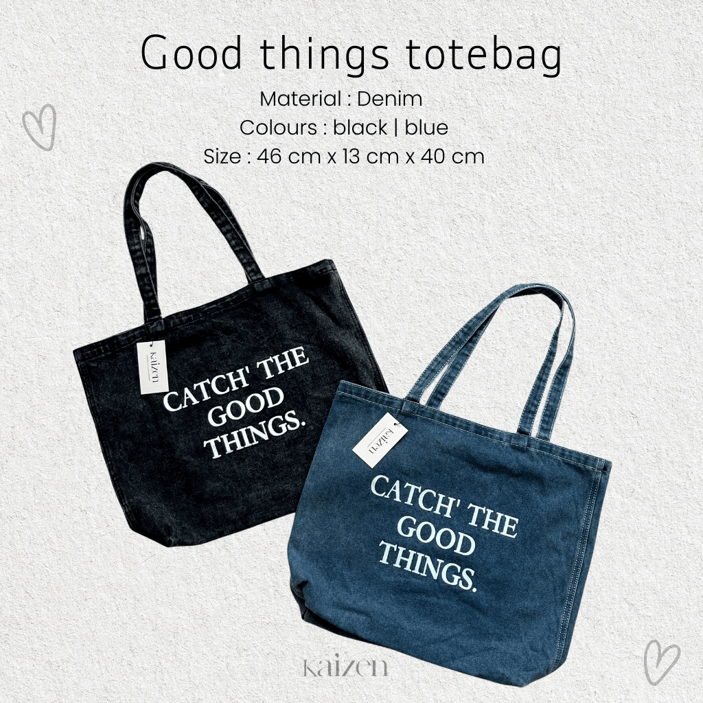 Jual KAIZEN | Good Things Totebag | Totebag Unisex | Totebag Denim ...