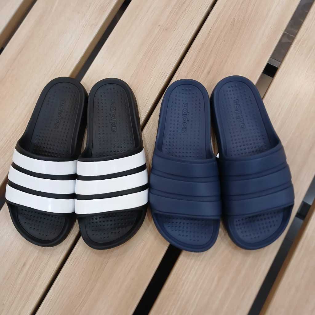 Jual Sandal Slide - ADIDAS Adilette Flow Slides - Black/White [IF4134 ...