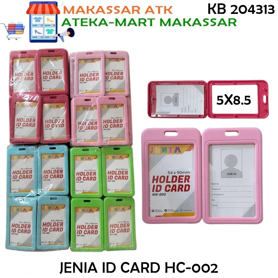 Jual [BKS/60PCS] JENIA ID CARD 2 SISI HC-002 TEMPAT KARTU IDENTITAS ...