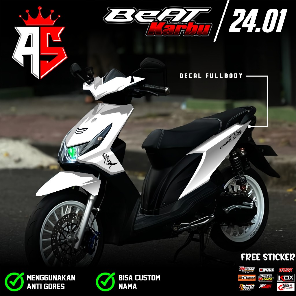 Jual (COD) Decal Sticker Variasi Honda Beat Karbu 2008 2009 2010 2011 ...