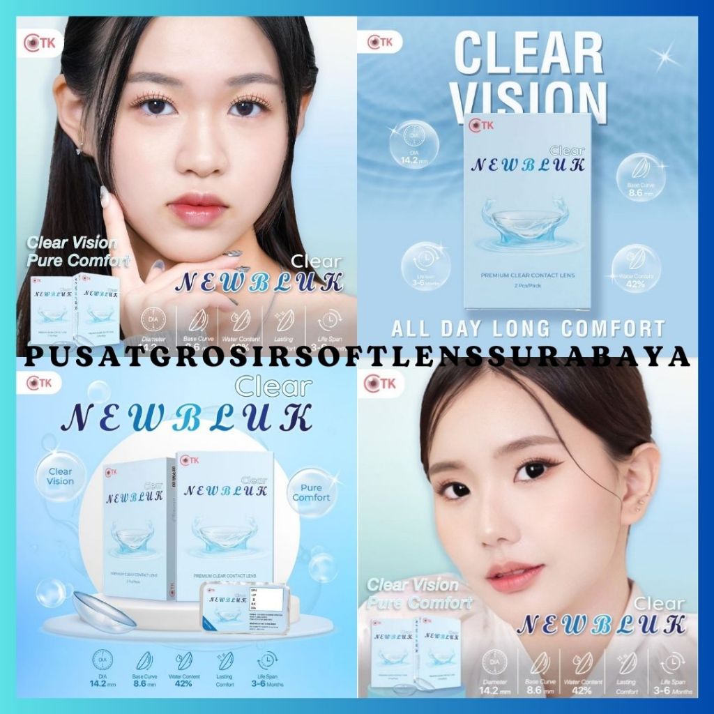 Jual SOFTLENS NEWBLUK CLEAR BENING 14,2 MM MINUS ///// SOFLEN / SOPLEN ...