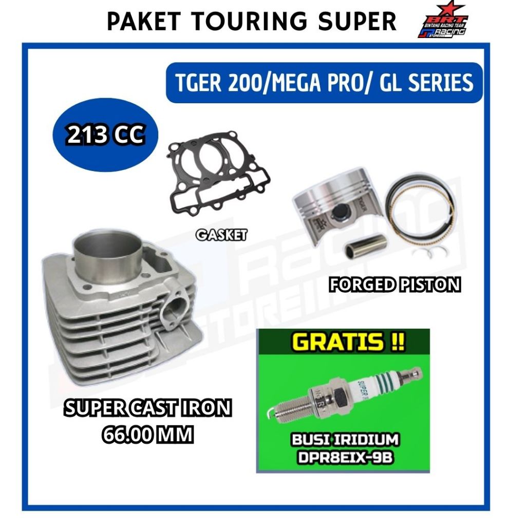 Jual Paket Bore Up Tiger 200/Mega Pro Primus/GL Series - Blok Cast Iron ...