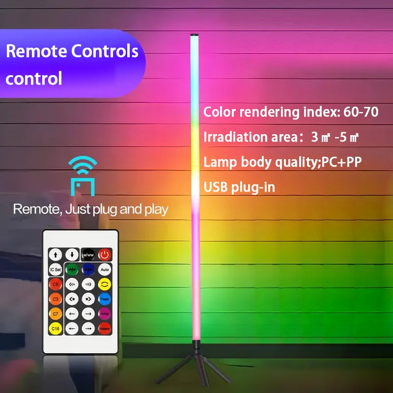 Jual 100CM Lampu Lantai /Lampu Hias DC5V /Lampu Standing Remote Kontrol ...