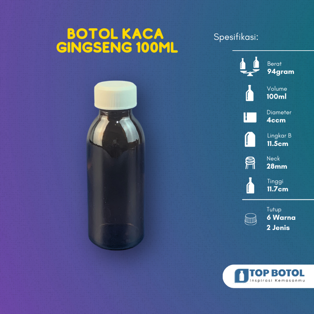 Jual (Paket isi 12pcs) BOTOL KACA GINSENG 100ML BOTOL GINSENG 100ML ...