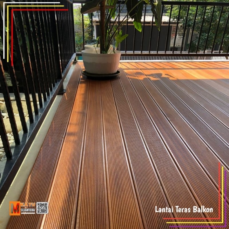 Jual Lantai Teras Balkon Outdoor Decking Bengkirai Lebar 9 cm Panjang ...
