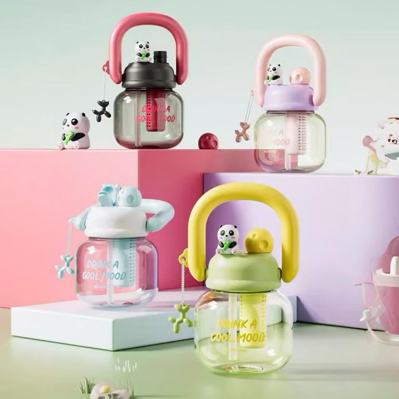 Jual Botol Minum Handle Chako Panda 800ml / Botol Minum Infused Viral ...