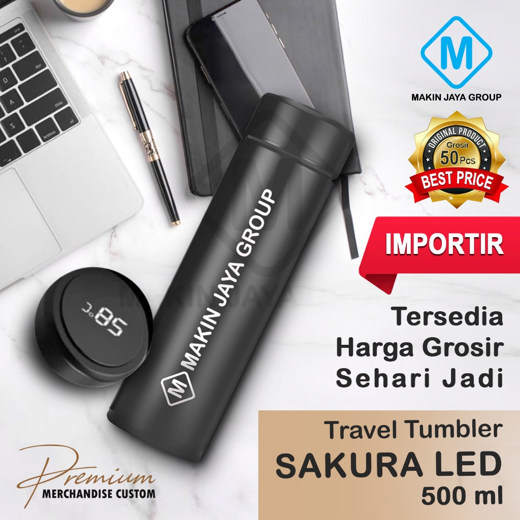 Jual Tumbler Custom Smart Led Glossy Suhu Temperatur Botol Air Minum ...