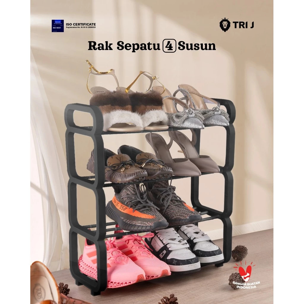 Jual Rak sepatu sandal ASTER 4 Susun TRI J | Shopee Indonesia