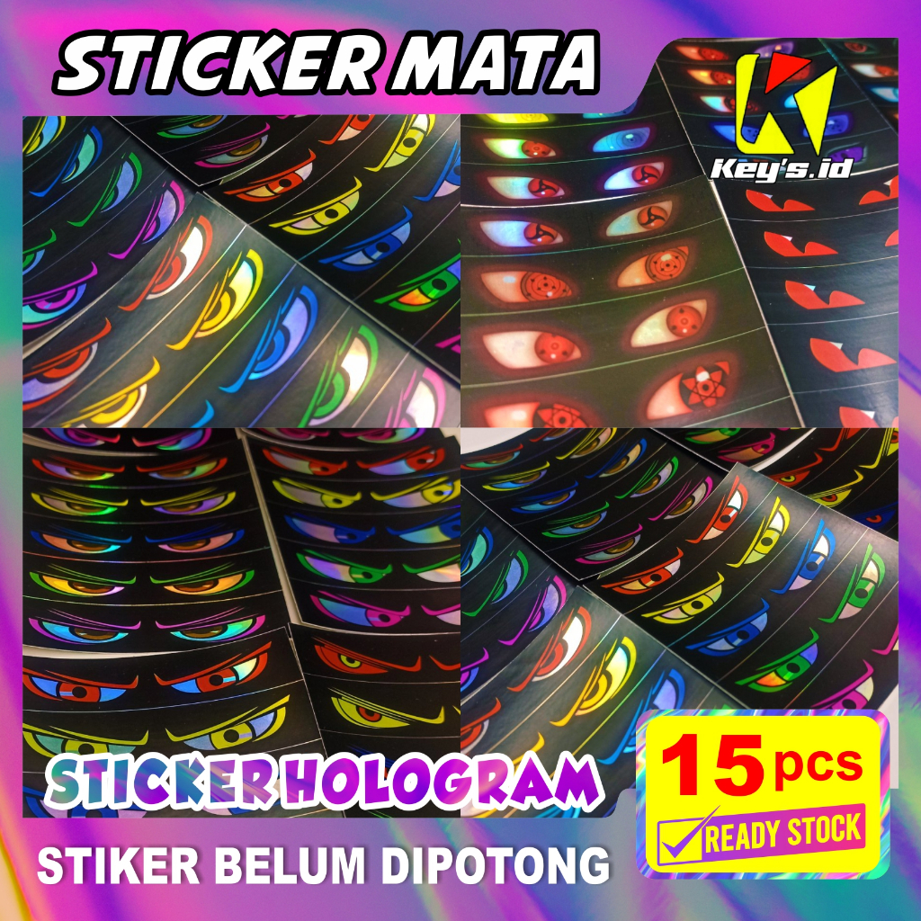 Jual STIKER MATA HOLOGRAM ANTI AIR UKURAN 9X2cm, STICKER STR0B0 MATA ...