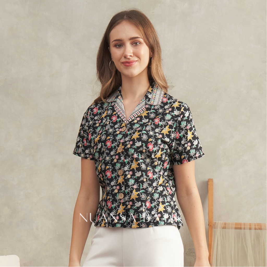 Jual Nuansa Batik Blouse Batik / Atasan Batik Wanita - KEI BLACK ...