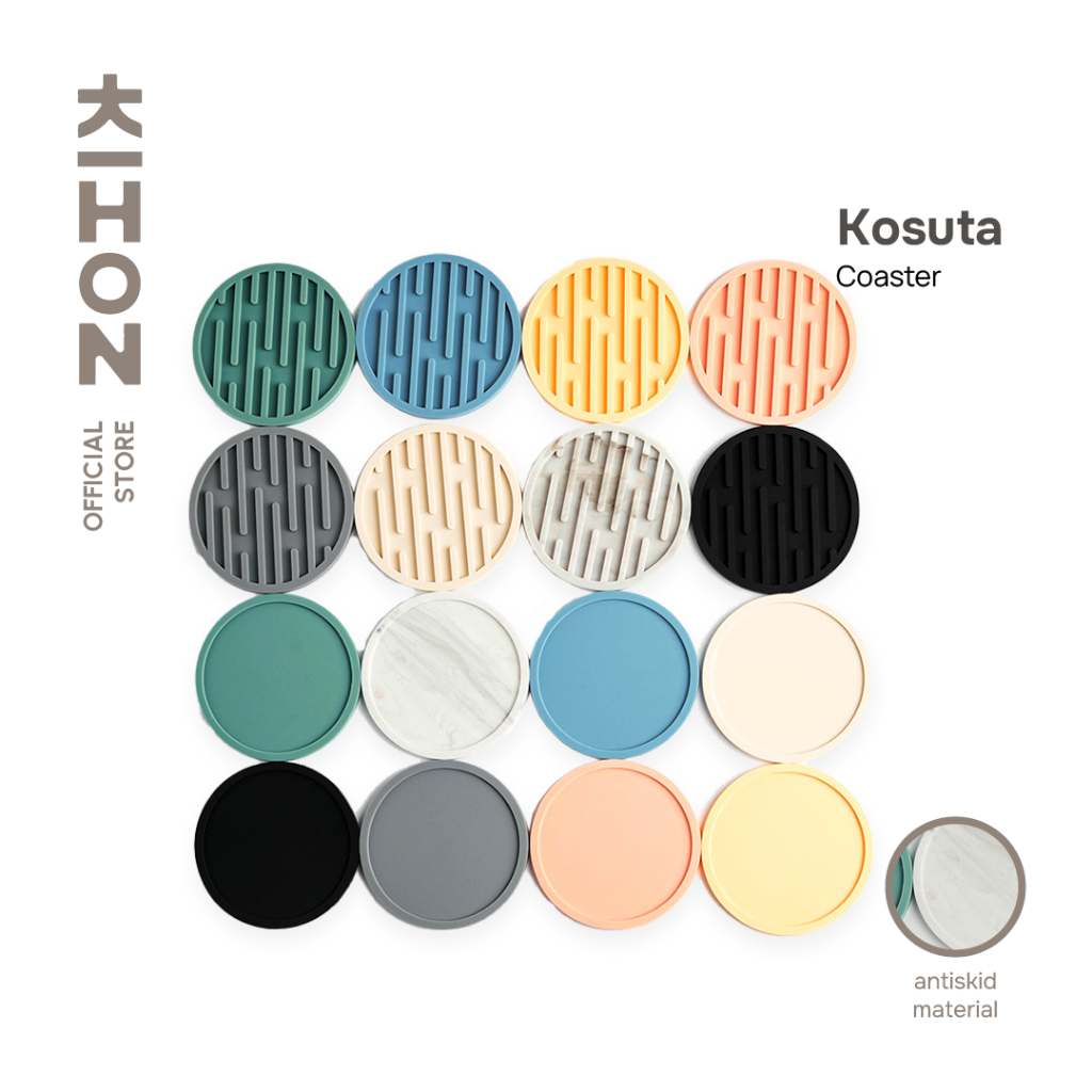 Jual KIHON KOSUTA Coaster Alas Gelas Silikon Anti Slip Isolasi Panas ...
