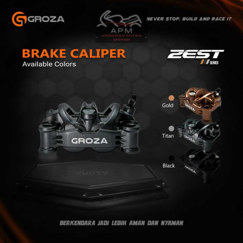Jual KALIPER GROZA ZEST SERIES BRAKE CALIPER MONOBLOK 4 PISTON | Shopee ...