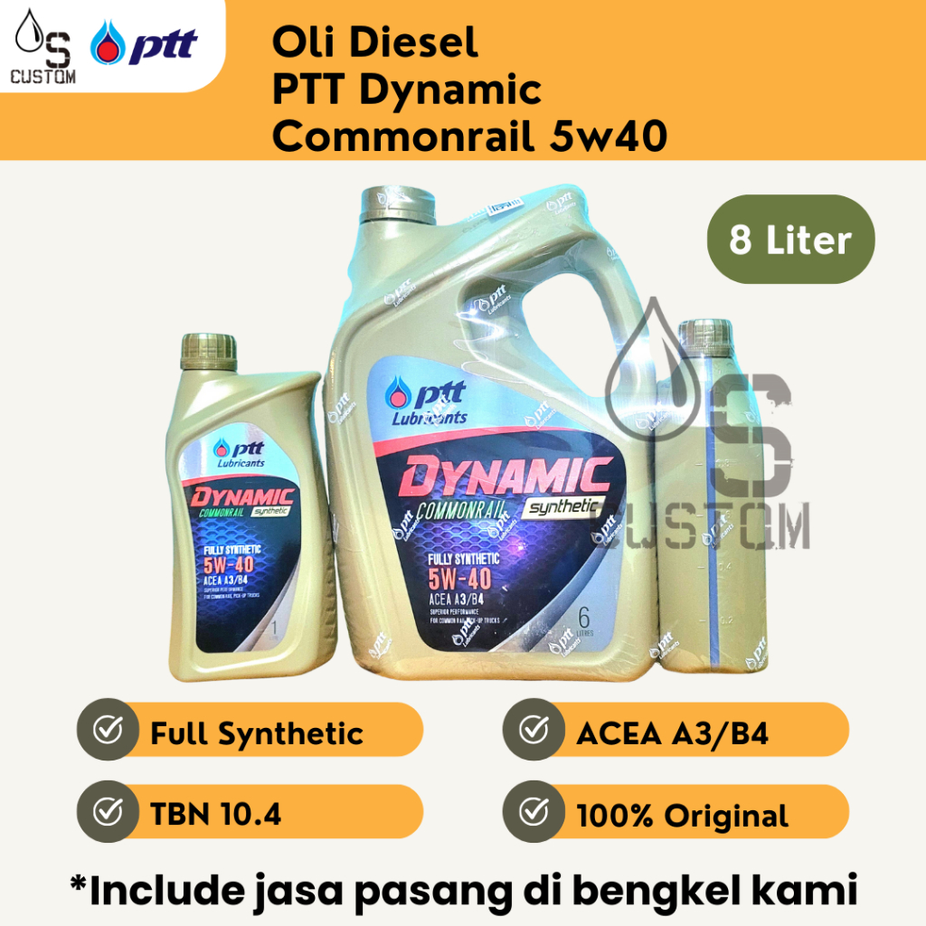 Jual Oli Diesel PTT Dynamic 5w40 8 Liter | Shopee Indonesia
