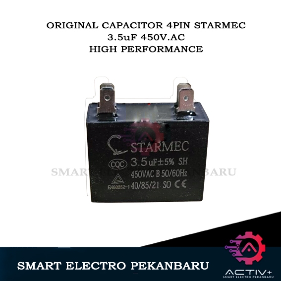 Jual ORIGINAL 3.5uF 450VAC 4KAKI STARMEC JAPAN CAPACITOR 4PIN 4P 4 KAKI ...