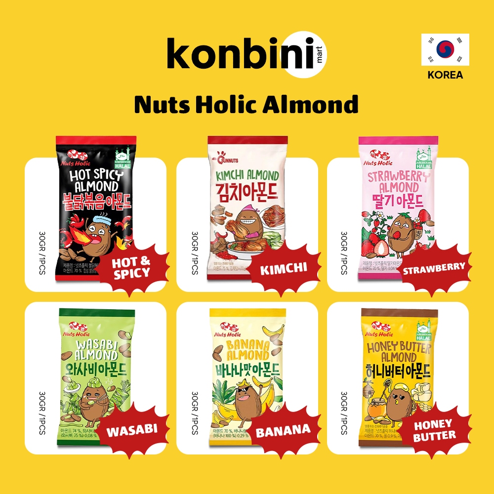 Jual KONBINI KOREA - Nuts Holic Almond 30gr Snack Almond Korea Honey ...