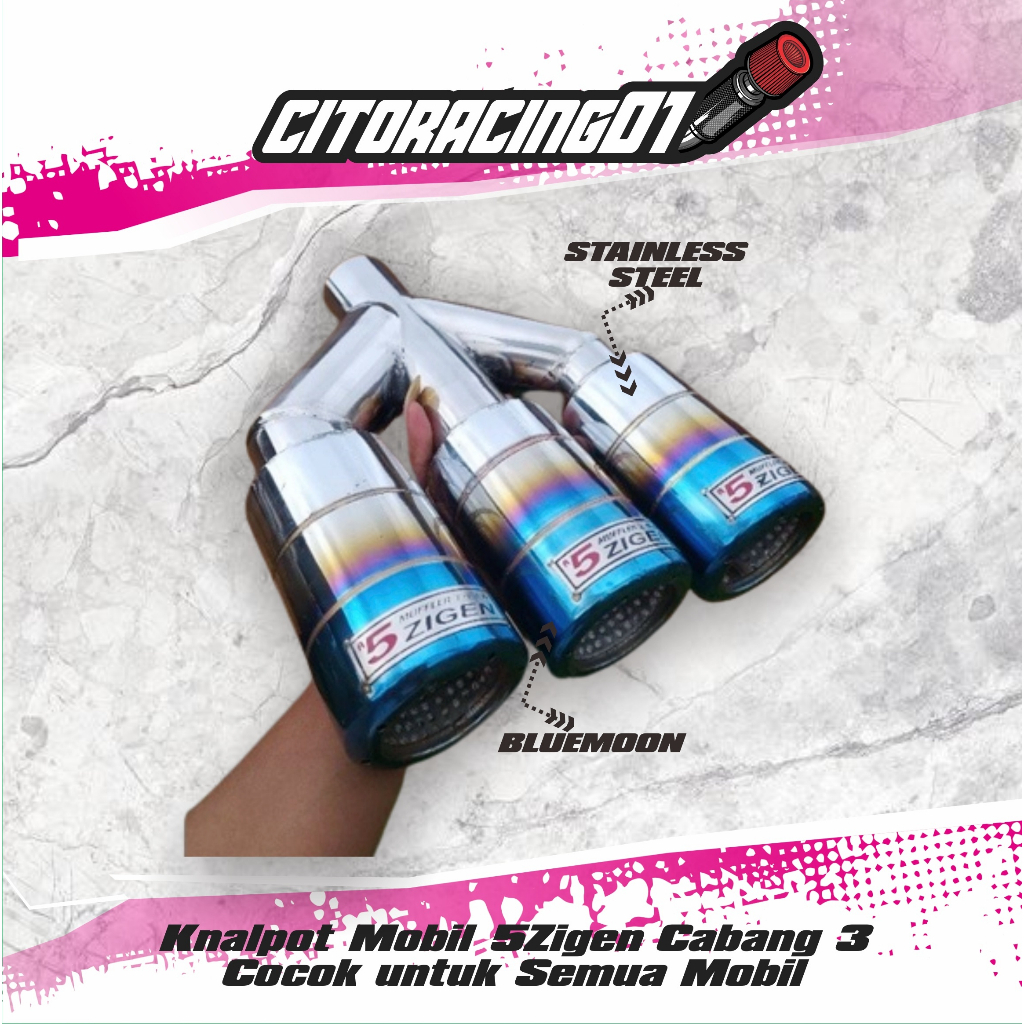 Jual Knalpot Mobil 5 Zigen Cabang 3 Cocok untuk Semua Mobil CITORACING | Shopee Indonesia