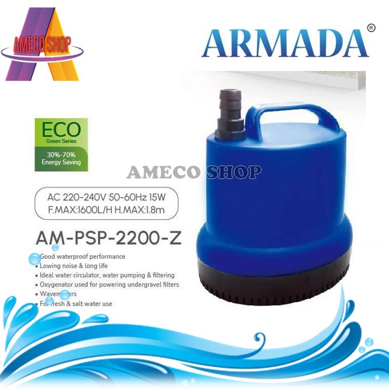 Jual ARMADA AM PSP 2200 Z Water Pump Pompa Air Celup Kolam Aquarium ...