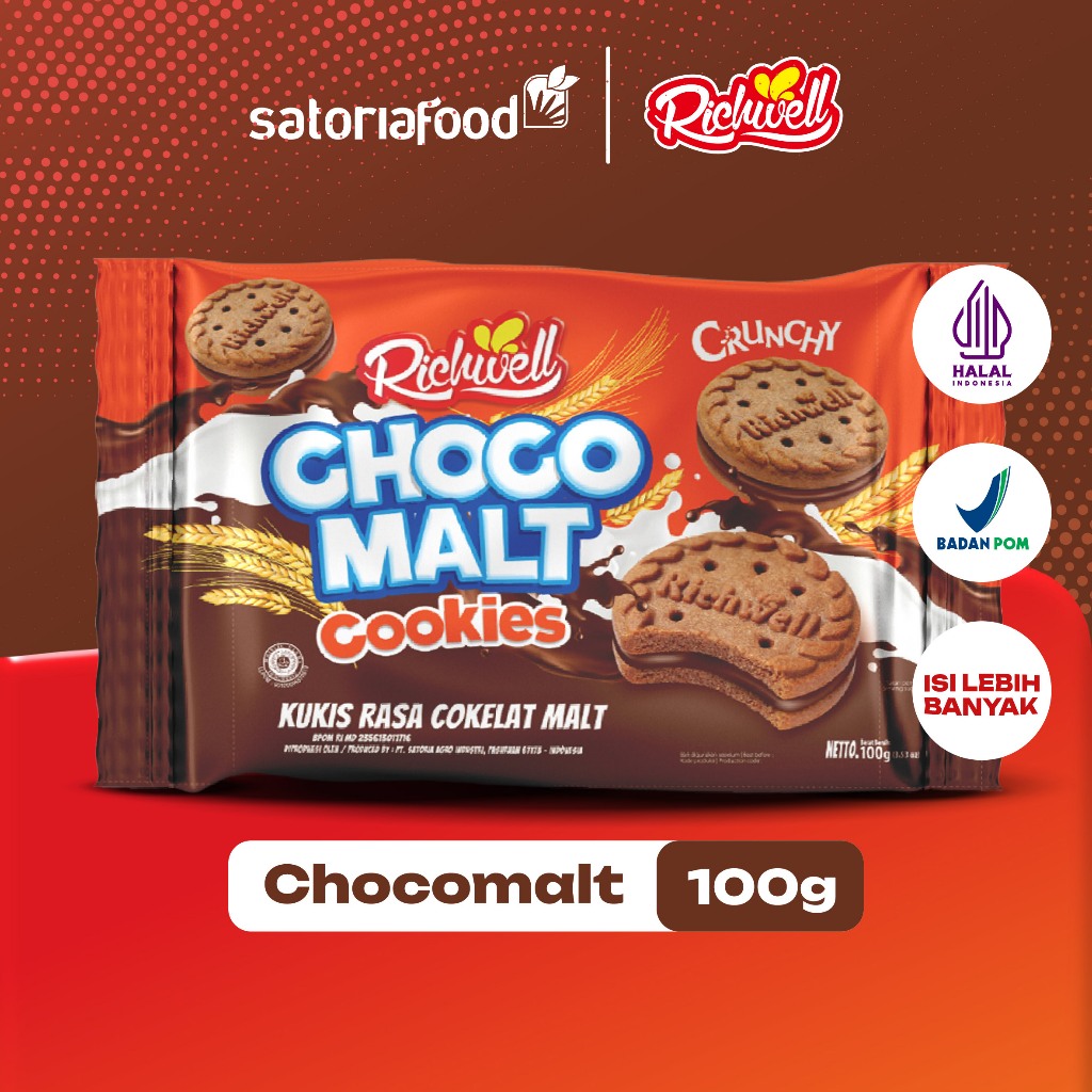 Jual Richwell Chocomalt Cookies 100grm | Biskuit Sandwich creamy ...