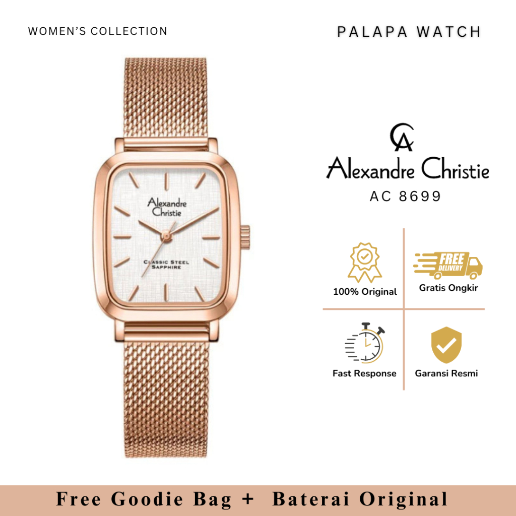 Jual Jam Tangan Wanita Alexandre Christie AC 8699 / AC8699 Rantai Pasir ...
