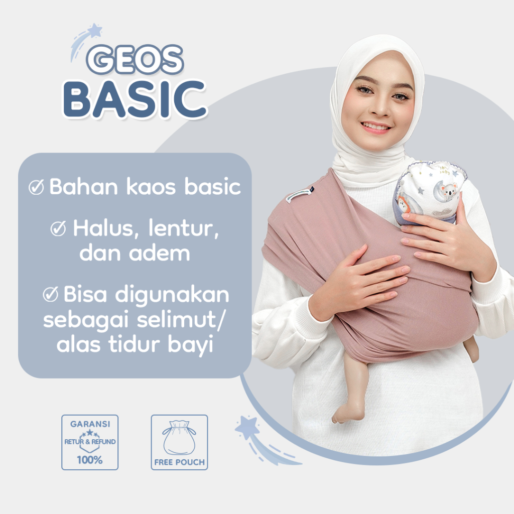 Jual Anakkecilku Gendongan Bayi Instan Geos Basic Polos | Shopee Indonesia