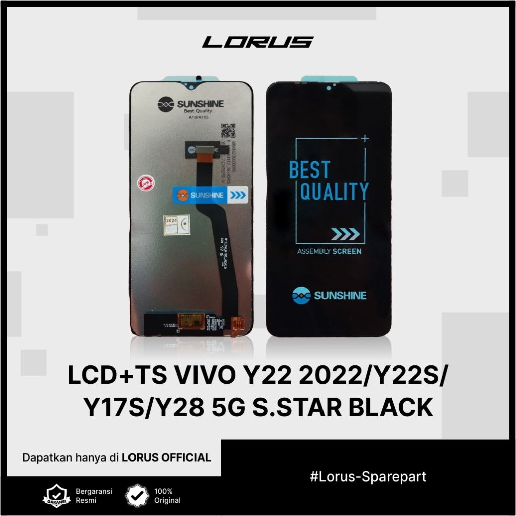 Jual LCD TOUCHSCREEN VIVO Y22 2022/Y22S/Y17S/Y28 5G SHINE STAR BLACK | Shopee Indonesia