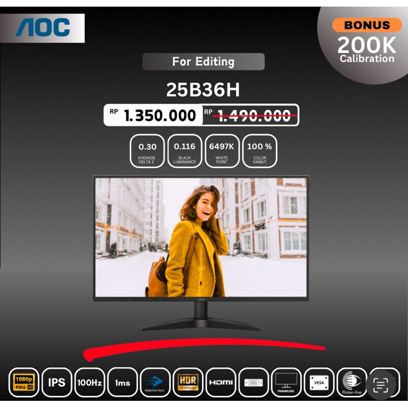 Jual GRATIS KALIBRASI AOC 25B36H | Shopee Indonesia