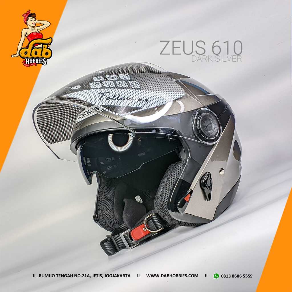 Jual Helm Zeus 610 DSIL Glossy Polos Double Visor SNI DOT | Shopee ...