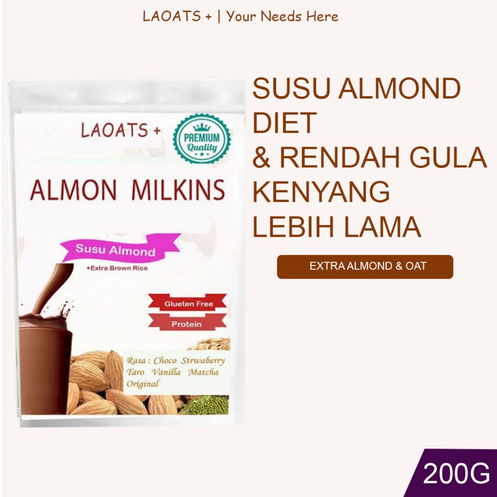 Jual Susu Almond Almond Milk Diet Low Fat Oat Milk Susu Rendah Lemak ...