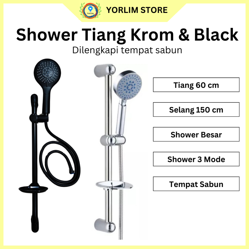 Jual Shower Tiang Hitam / Shower Set Hitam / Paket Shower Tiang Black ...