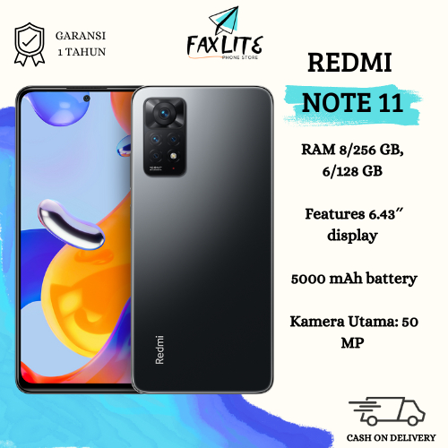 Jual XIAOMI REDMI NOTE 11 RAM 4GB-6GB/128GB GARANSI 1 TAHUN | Shopee ...
