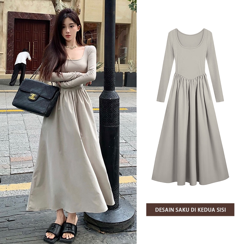 Jual Dress dress hitam Gaun Merah Marun Gaun Terbaru Gaun Versi Korea ...