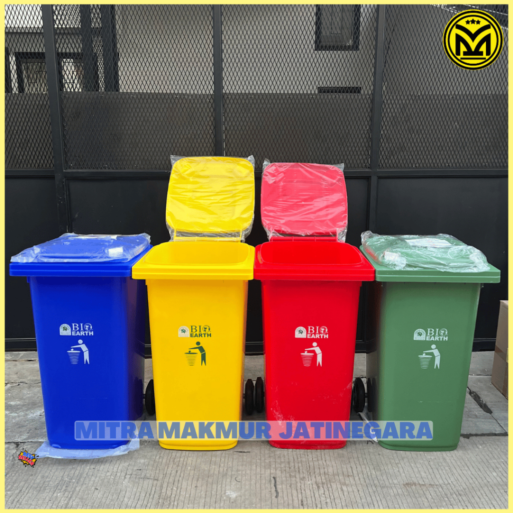 Jual TEMPAT SAMPAH RODA PLASTIK 100 120 240 LITER TONG SAMPAH RODA BIO ...
