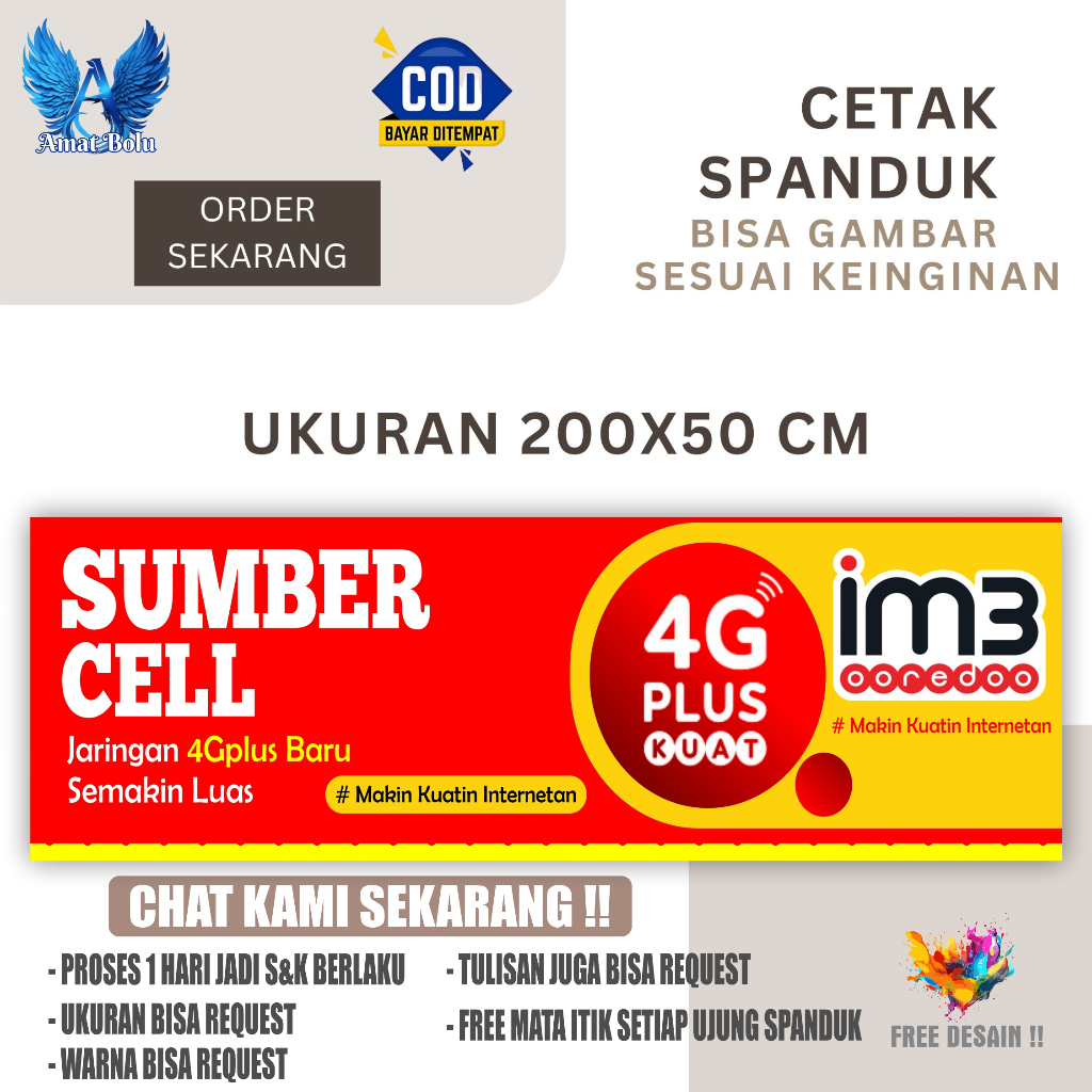 Jual Cetak Spanduk Banner KONTER SUMBER CELL Costom Desain | Shopee ...