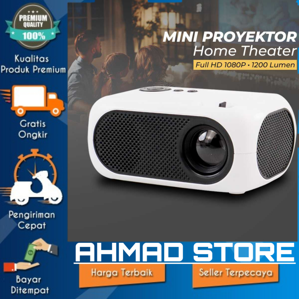 Jual Taffware Proyektor Mini LCD Full HD 1080P 1200 Lumens Home Theater ...